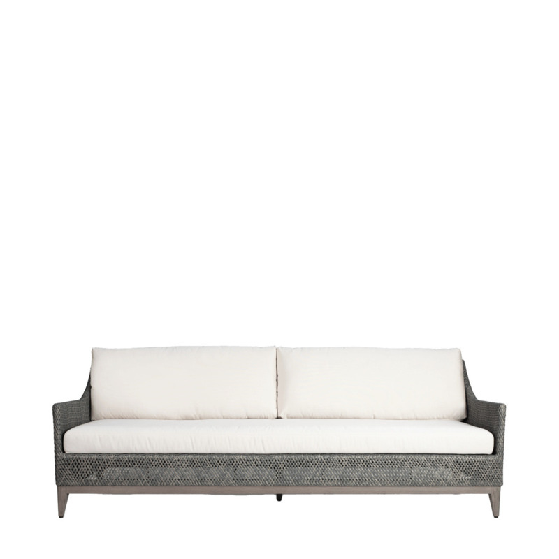 OKA, Albert 3-Seater Sofa - Smoke Grey, Garden Seating, Resin/Wood ...