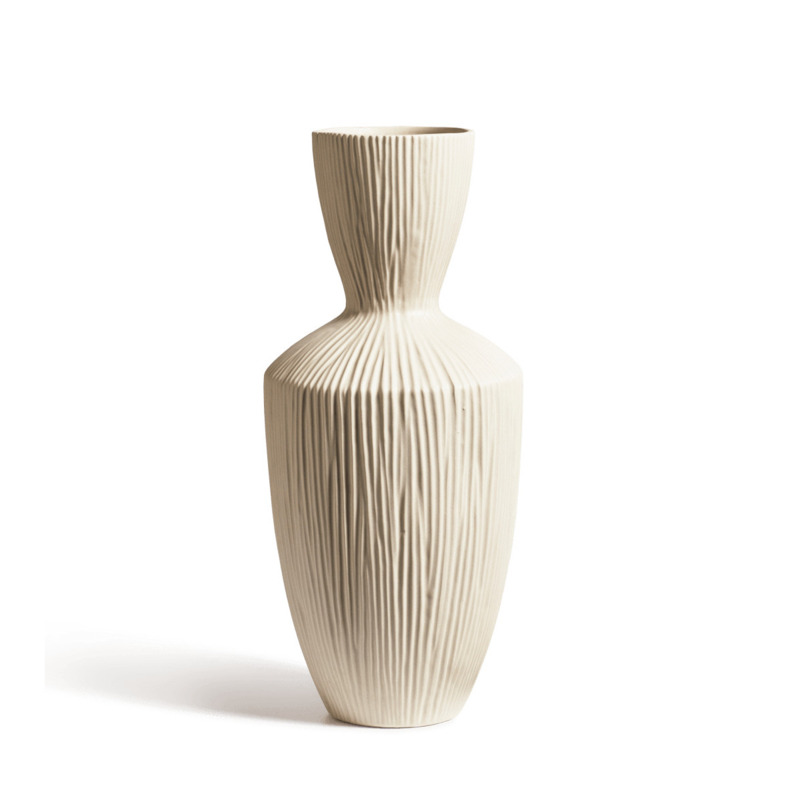 OKA, Large Crispa Vase - Off White, Vases, Stone by OKA | ufurnish.com