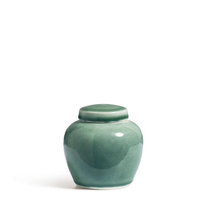 OKA, Anni Lidded Pot - Jade, Pots and Urns, Clay/Porcelain by OKA ...