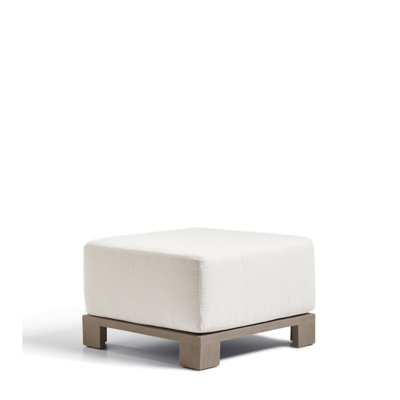 OKA, Swanmore Garden Ottoman - Weathered Teak, Garden Seating, Wood by ...
