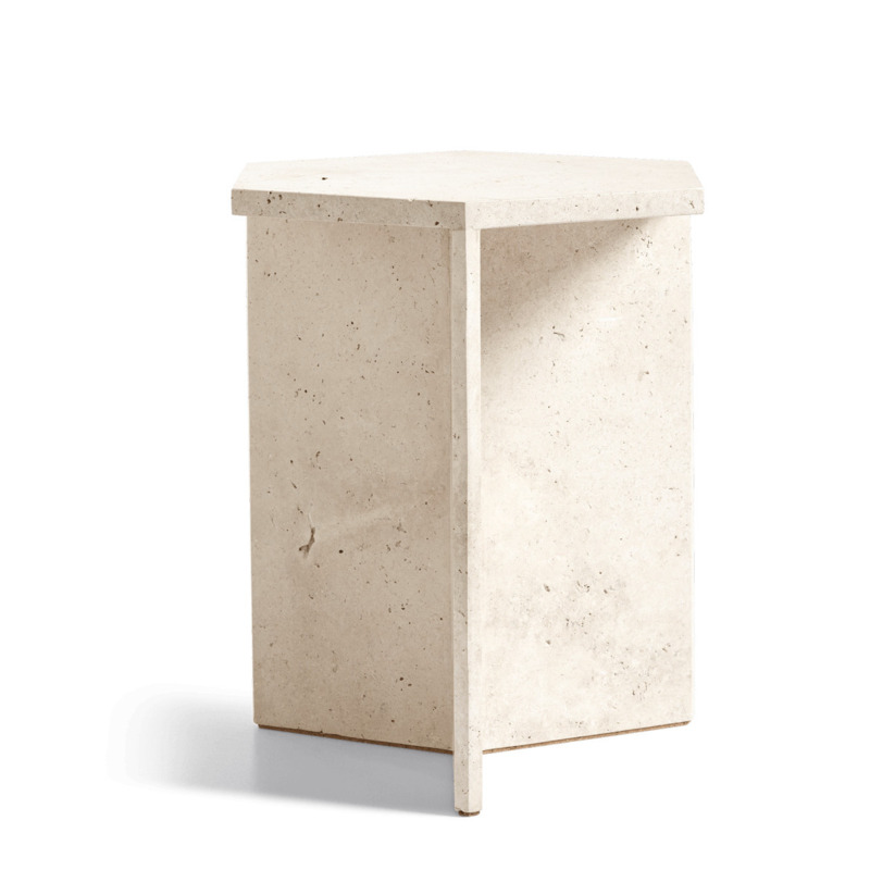 OKA, Birling Side Table - Travertine, Side Tables, Stone by OKA ...