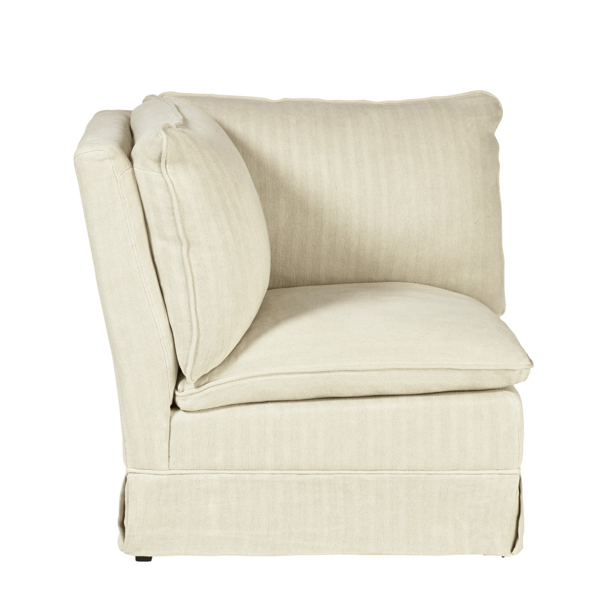 OKA, Bretigny Corner Sofa Piece - Flax Narrow Herringbone, Sofas, Linen, Plain by OKA | ufurnish.com