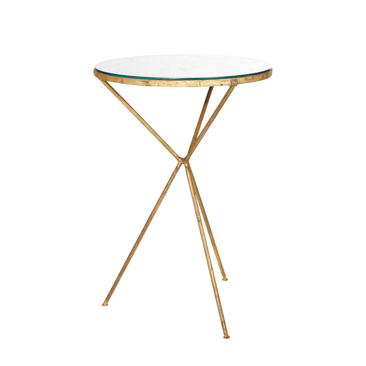 OKA, Triomphe Tripod Table - Antiqued Mirror, Side Tables, Glass by OKA ...