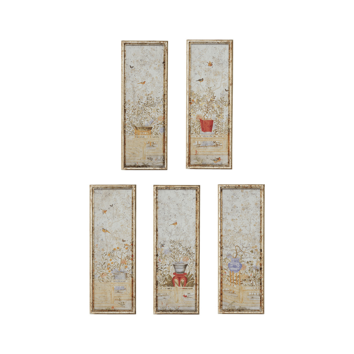 OKA, Set of Five Pentangle Wall Art Panels - Multi, Wall Art, Glass ...