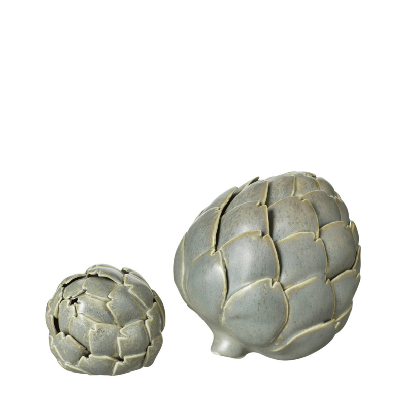 OKA, Pair of Porcelain Artichokes - Green, Sculptures, Ceramic by OKA ...