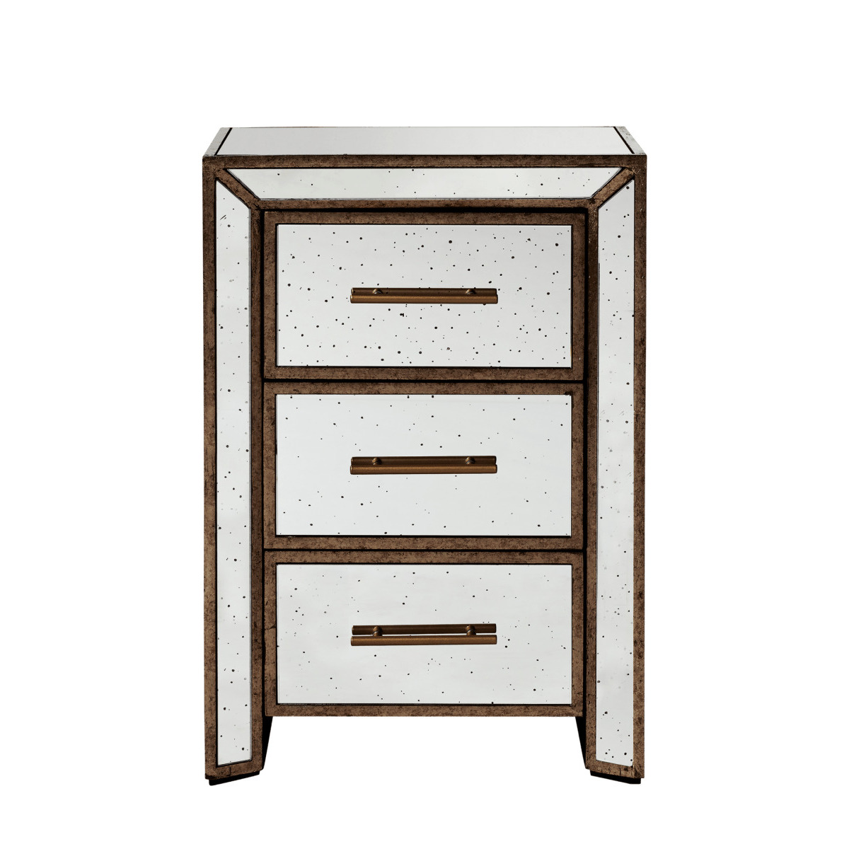 OKA, Versailles Side Table With Drawers - Antiqued Mirror, Side Tables ...