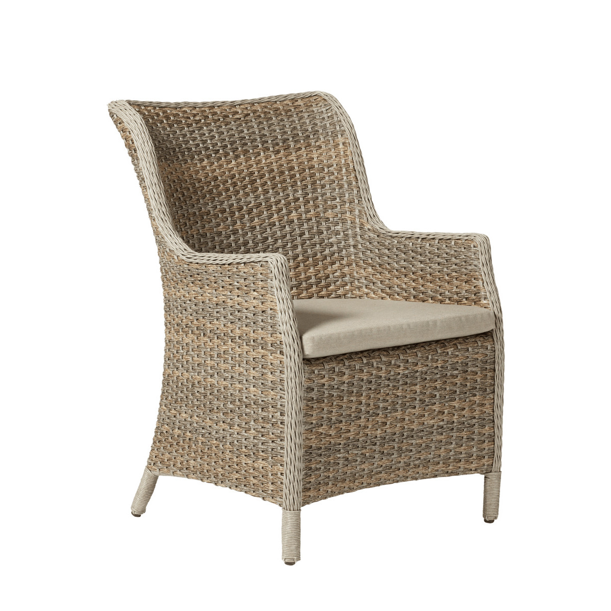 OKA, Braunton Dining Chair - Bark, Garden Seating, All Weather Rattan ...