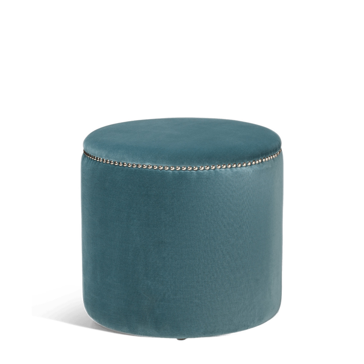 OKA, Costellini Velvet Ottoman - Air Force Blue, Ottomans, Velvet ...