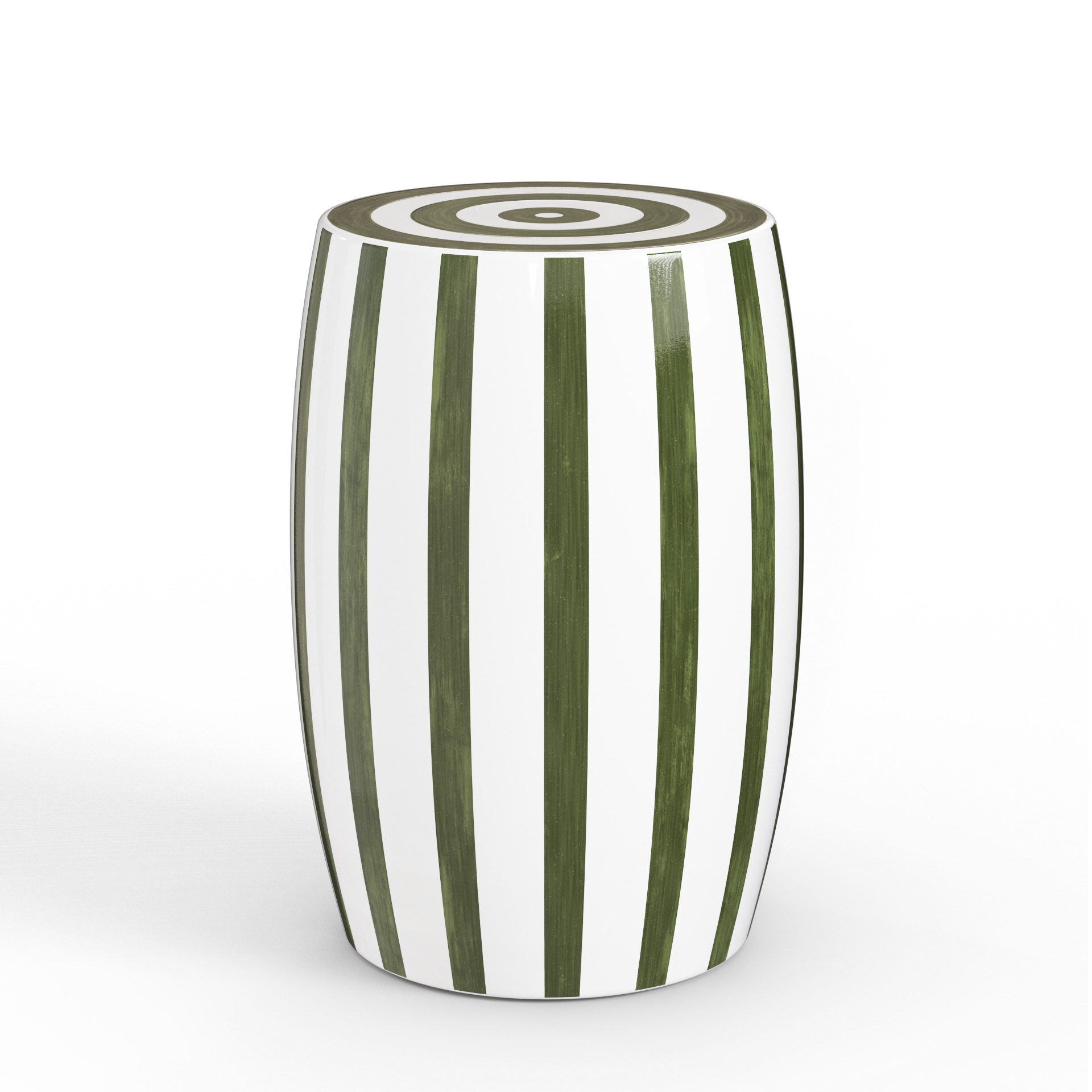 Rander Ceramic Stool - Spruce/White White by OKA | ufurnish.com