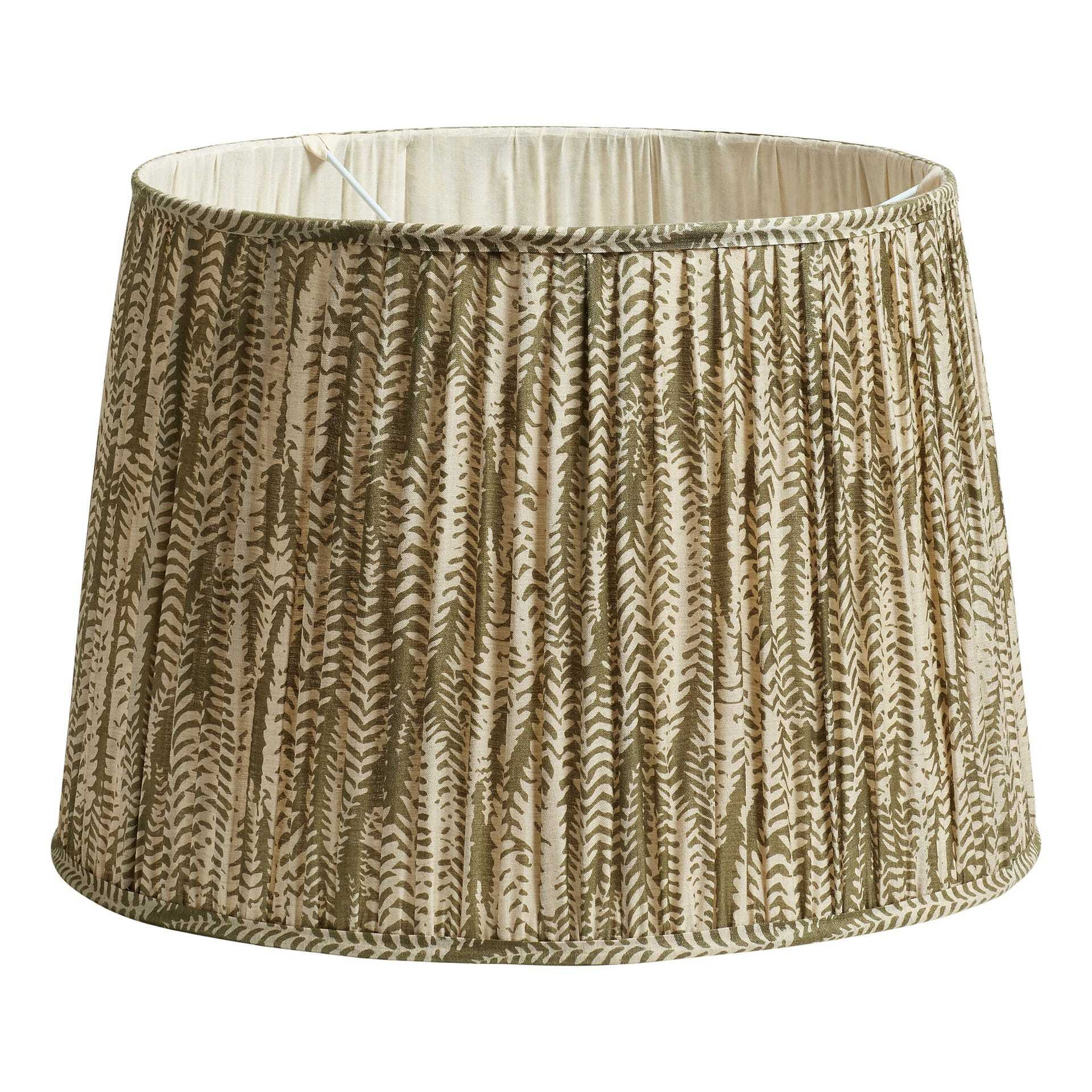 Elemeri Pleated Silk Lampshade 50cm - Grey Green by OKA | ufurnish.com