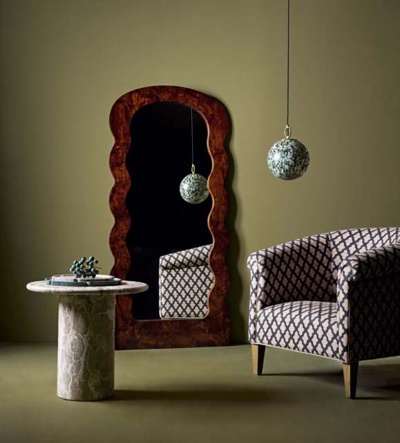 OKA, Morena Mirror - Warm Burl, Standing Mirror by OKA | ufurnish.com