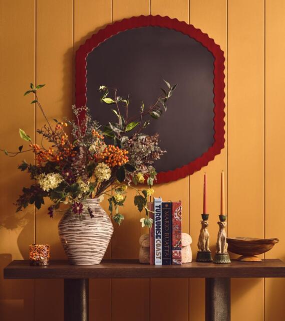 OKA, Large Talasa Mirror - Chinese Red, Mirrors, Mango Wood by OKA ...
