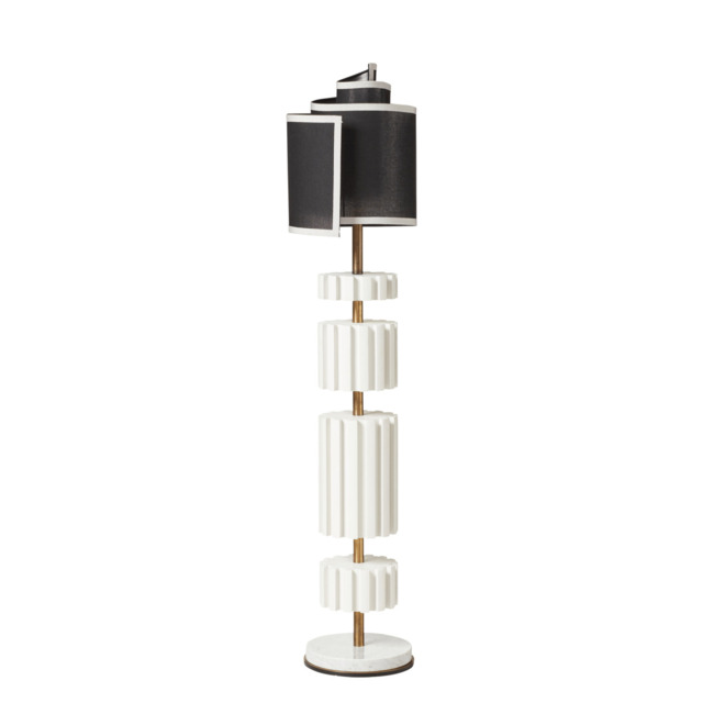 OKA, Vincent Darré X OKA Spiral Lamp & Shade - White, Floor Lamps, Wood ...