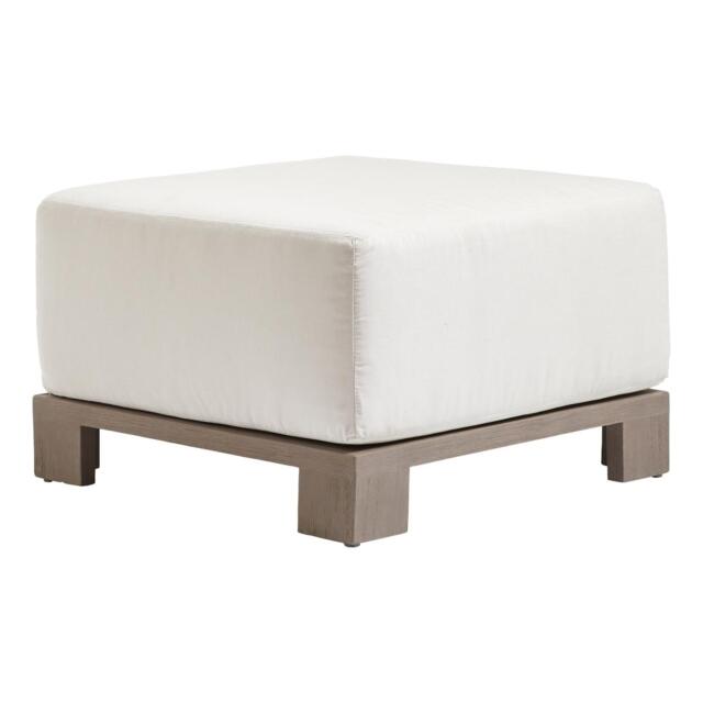 OKA, Swanmore Garden Ottoman - Weathered Teak, Garden Seating, Wood by ...
