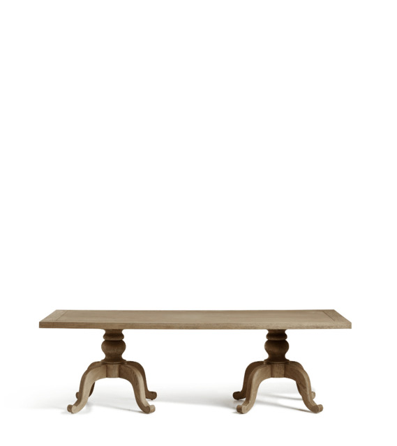OKA, Medium Rectangular Arthur Dining Table - Weathered Oak, Dining ...