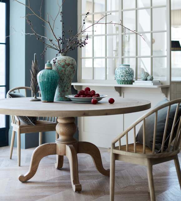 OKA, Arthur Round Dining Table - Large - Weathered Oak, Dining Table by ...