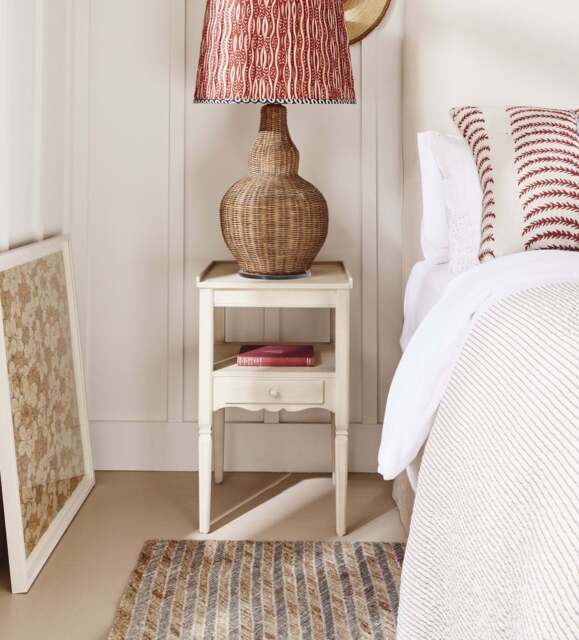 OKA, Radnor Wooden Side Table - Linen Grey, Side Table by OKA ...