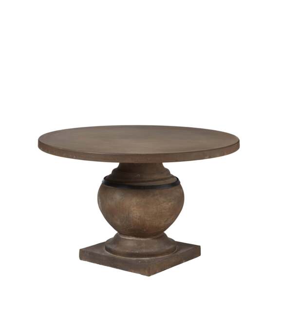 OKA, Callanish Round Indoor/Outdoor Dining Table - Brown, Dining Table ...