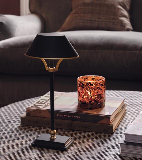 OKA, Mini Grisewood Wireless Lamp and Shade - Dark Green, Desk Lamps ...