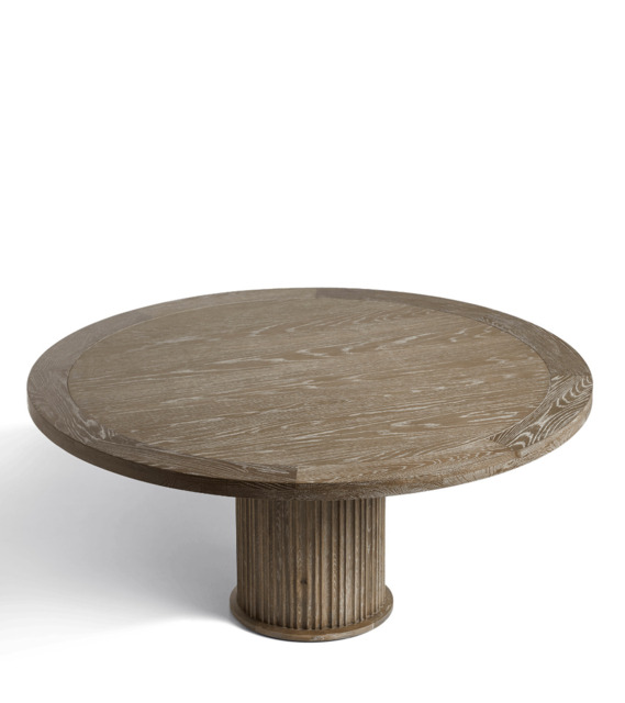 OKA, Large Round Marcus Dining Table - Burnt Oak, Dining Tables, Oak by OKA | ufurnish.com