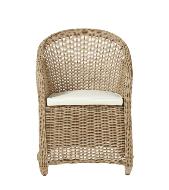 OKA, Calbourne Armchair - Off White, Garden Seating, All Weather Rattan ...