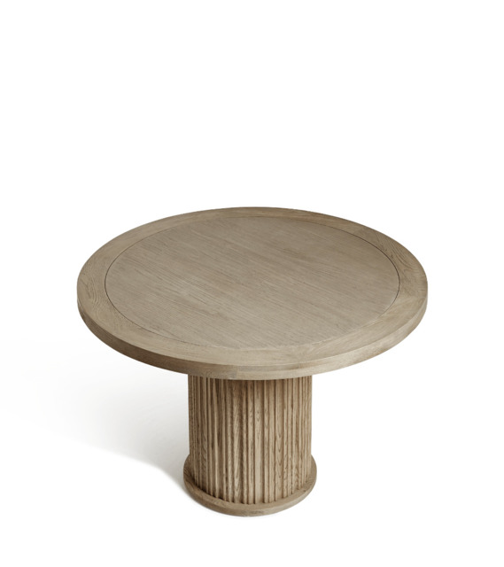 OKA, Small Round Marcus Dining Table - Weathered Oak, Dining Tables ...