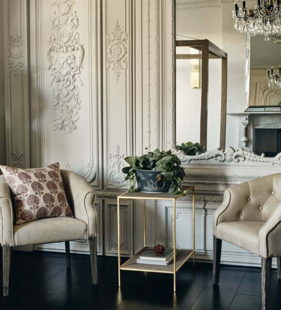 OKA, Baricella Side Table with Shelves - Light Grey, Side Table by OKA ...