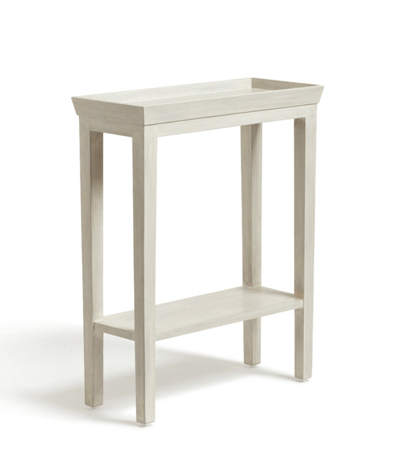 OKA, Large Gustavian Sofa Side Table - Washed Grey, Side Tables, Mango ...