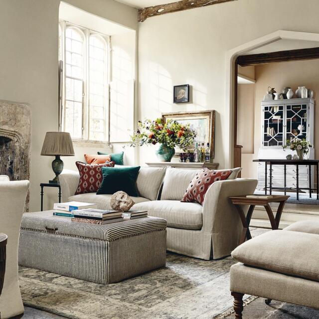 OKA, Avitus 3-Seater Sofa - Flax Narrow Herringbone, Sofas, Linen by ...