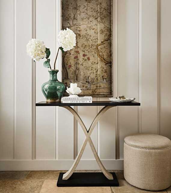 OKA, Xavier Console Table - Dark Grey, Console Tables, Mango Wood,MDF ...