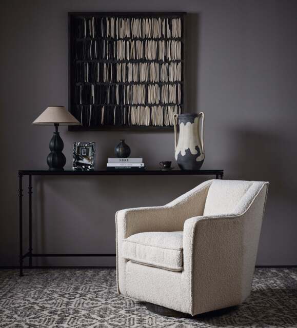 OKA, George Bouclé Swivel Armchair - Large - Milky White, Armchair by ...