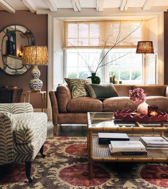 OKA, Marwick 3-Seater Sofa - Aged Tobacco, Sofas, Leather by OKA ...