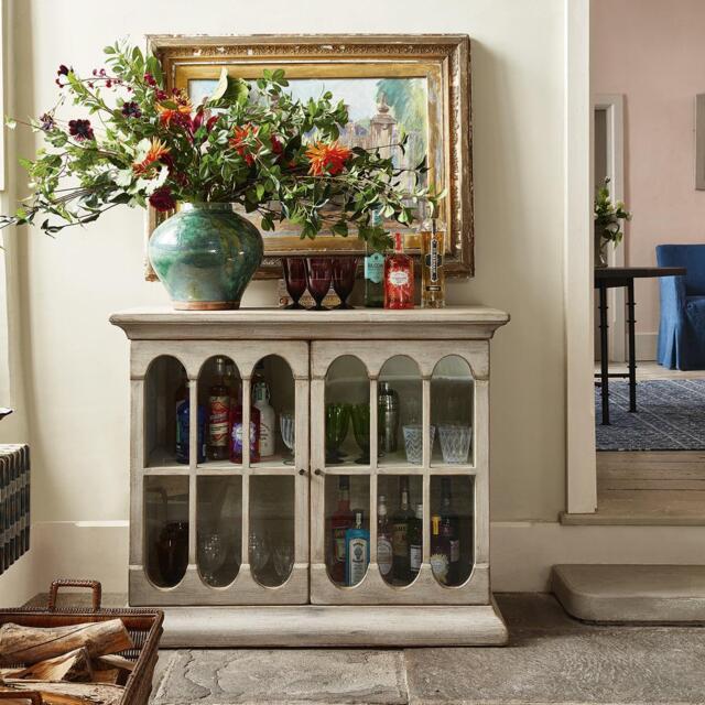 OKA, Small Gustaf Sideboard - Light Grey, Sideboards, Pine Wood by OKA ...