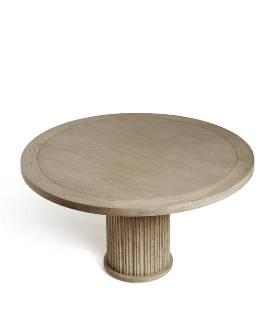 OKA, Large Round Marcus Dining Table - Weathered Oak, Dining Tables ...