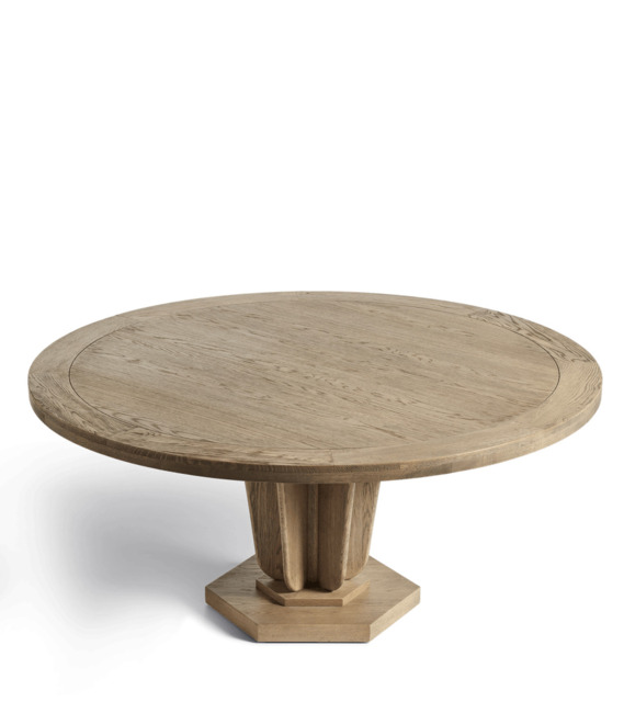 OKA, Large Round Allegro Dining Table - Weathered Oak, Dining Tables ...
