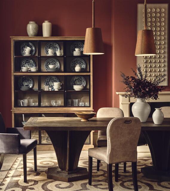 OKA, Medium Rectangular Allegro Dining Table - Burnt Oak, Dining Tables ...