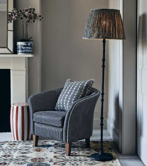OKA, Thomasin Floor Lamp Base - Dark Bronze, Floor Lamps, Metal by OKA ...
