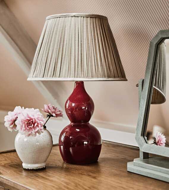OKA, Kalinda Table Lamp Base - Red Garnet, Table Lamps, Metal,Plastic ...