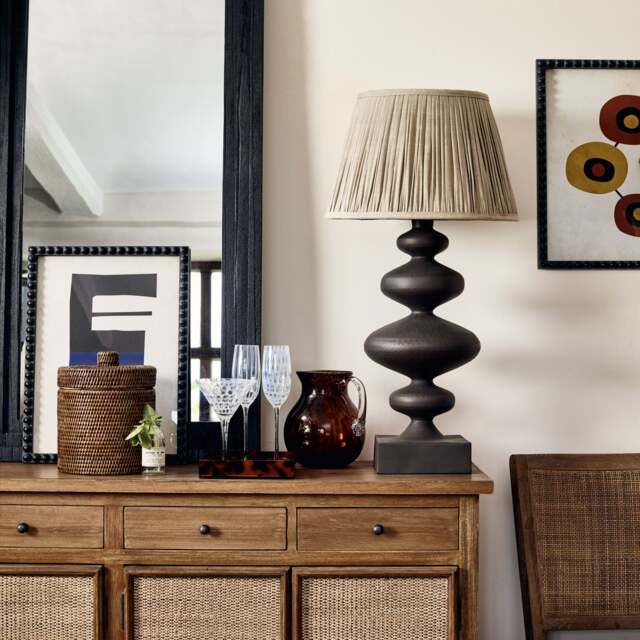 OKA, Minerva Table Lamp Base - Antique Grey, Table Lamp by OKA ...