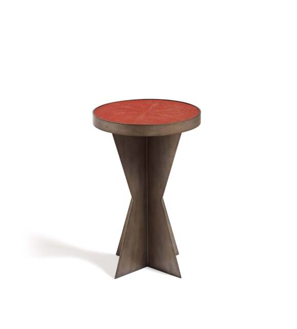 OKA, Stello Shagreen Side Table - Moroccan Red, Side Table by OKA ...