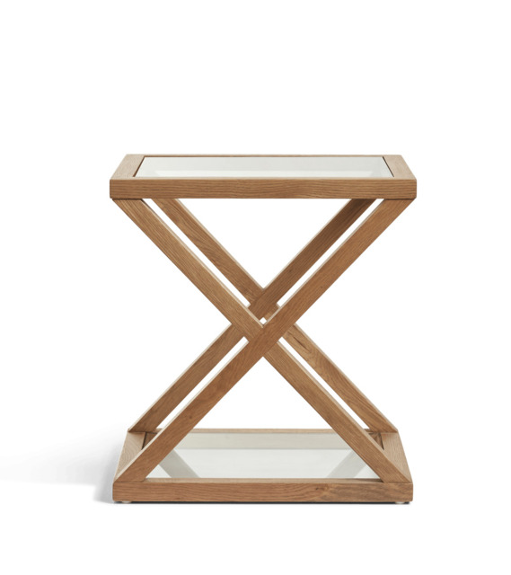 OKA, Marylebone Side Table - Weathered Oak, Side Tables, Oak,Glass by ...