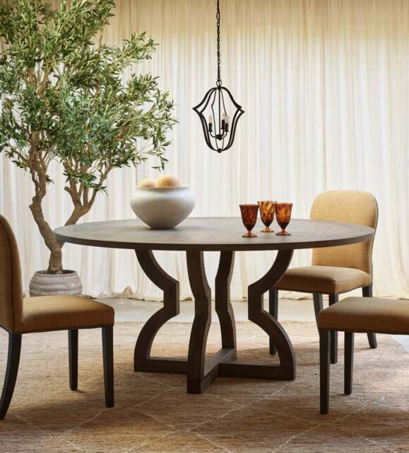 OKA, Kaishu Round Dining Table - Watered Grey, Dining Table by OKA ...