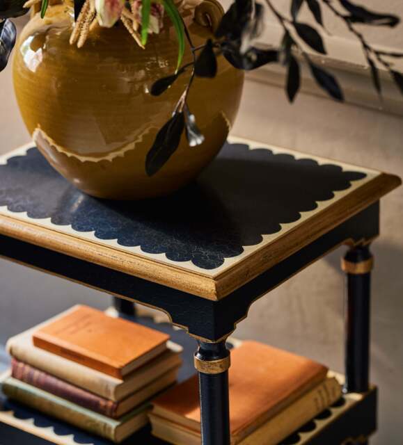 OKA, Lastura Side Table - Midnight Blue, Side Table by OKA | ufurnish.com