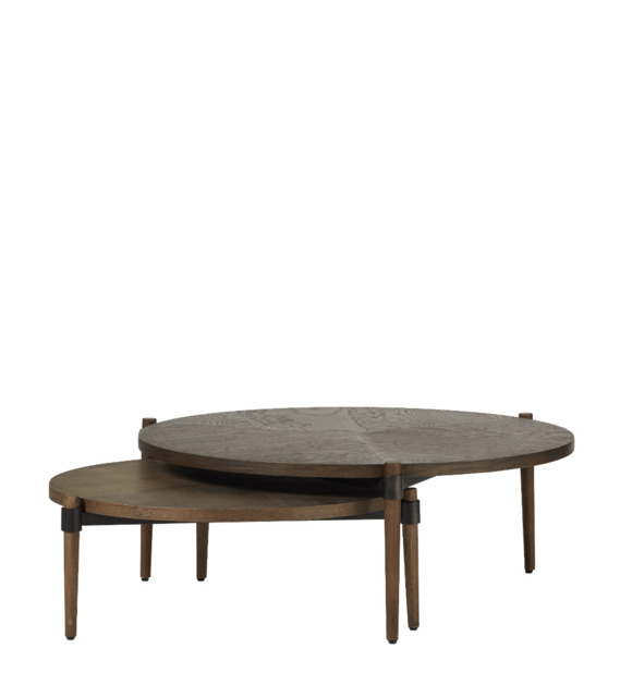 OKA, Set of Two Garasu Nested Coffee Tables - Aged Bark, Coffee Tables ...