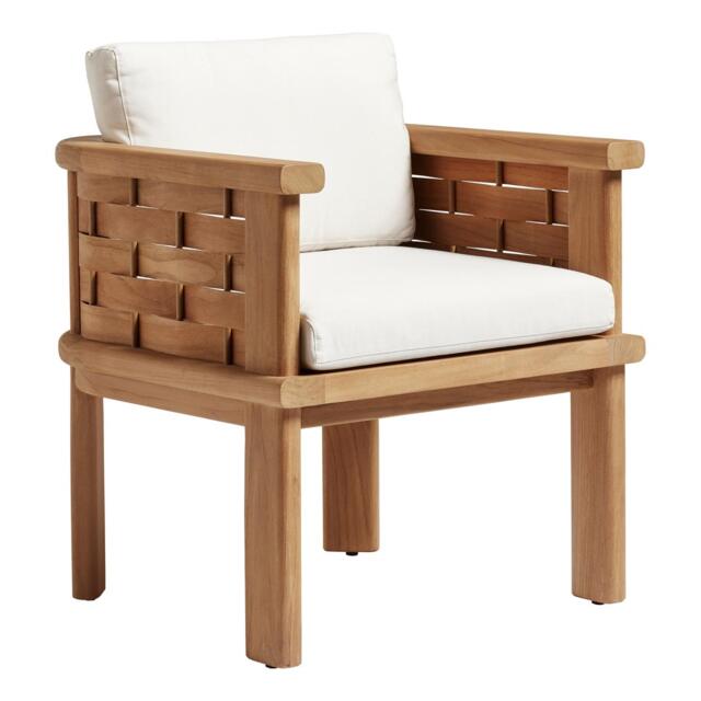 OKA, Verdandi Garden Dining Chair - Natural Teak, Garden Seating, Teak ...