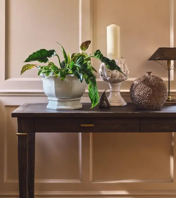 OKA, Hawkley Console Table - Watered Grey, Console Tables, Oak,Plywood ...