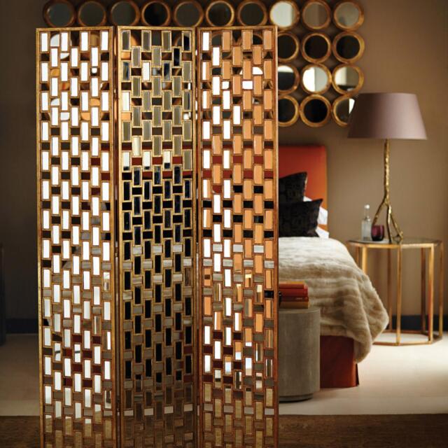 OKA, Lempicka Screen - Antique Gold, Screens, Metal by OKA | ufurnish.com