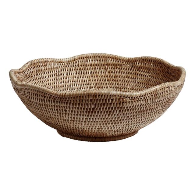 OKA, Arzella Bowl - Vintage Grey, Storage Baskets, Rattan by OKA ...