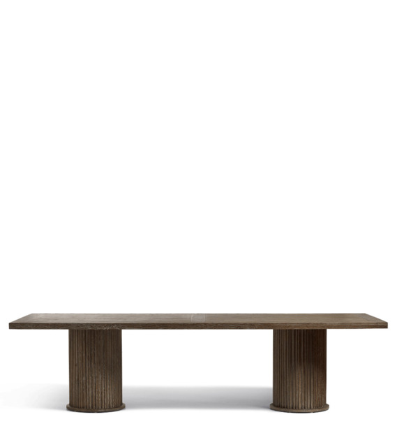OKA, Large Rectangular Marcus Dining Table - Burnt Oak, Dining Tables, Oak by OKA | ufurnish.com