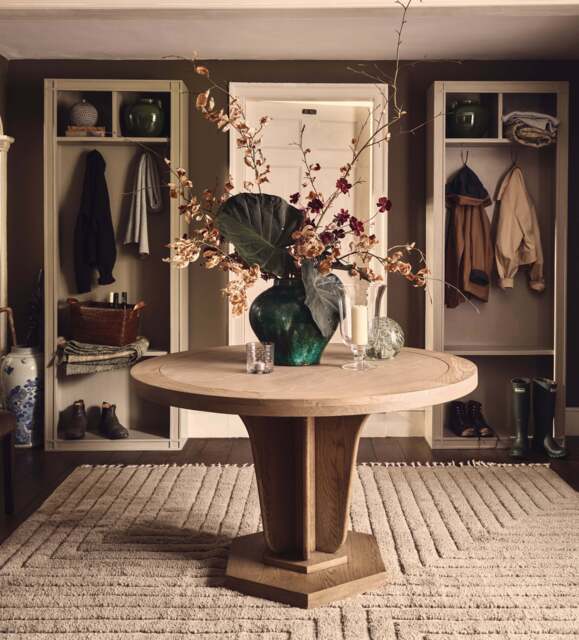 OKA, Allegro Round Dining Table - Small - Weathered Oak, Dining Table ...
